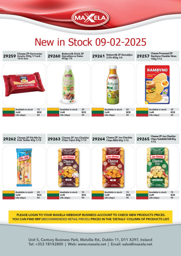New in Stock – Maxela Ltd Eastern European Food Importers and Distributors
