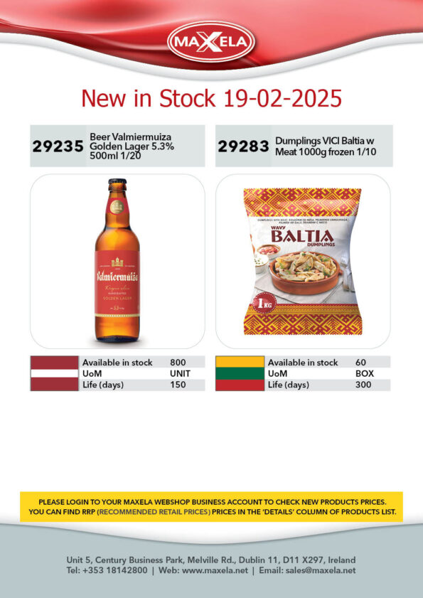 New in Stock – Maxela Ltd Eastern European Food Importers and Distributors